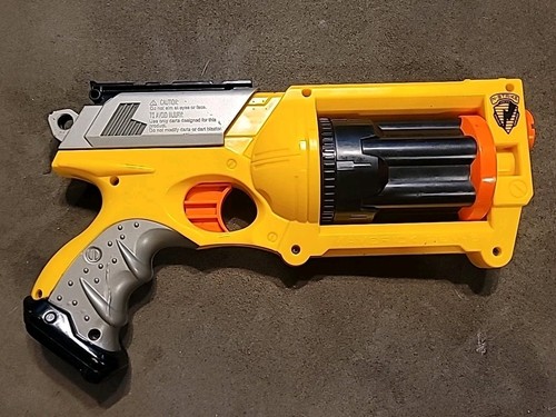 2004 Nerf Gun Strongarm Elite N-Strike Yellow Set 6 Nerf Darts Old Used ...