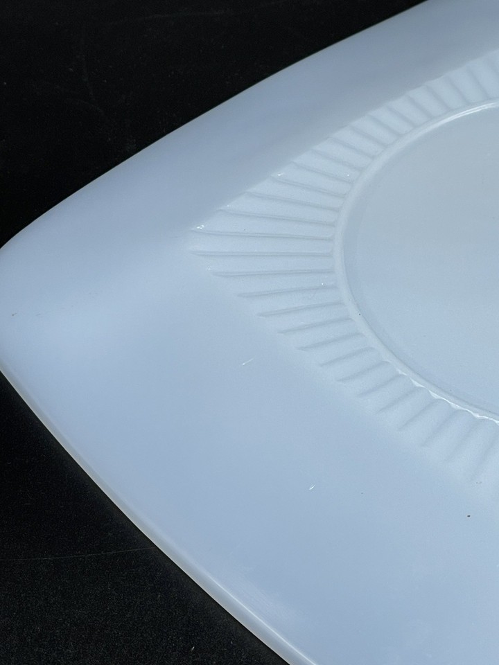 4 Fire King Azurite Blue Charm Glass Luncheon Plate 8.25" Square VTG | eBay