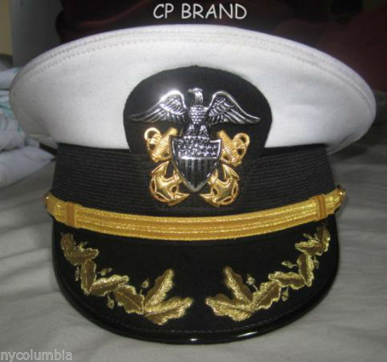 US NAVY COMMANDER CAPTAIN RANK WHITE HAT CAP AUTHENTIC NEW ALL SIZES ...