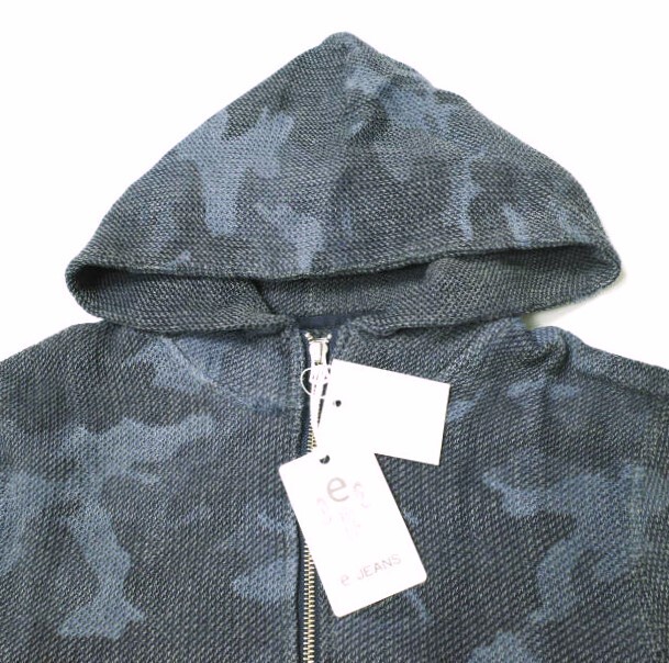 e JEANS Japan HONEYCOMB ZIP HOODIE e903-001 L Indigo e JEANS Japan HONEYCOMB ZIP HOODIE e903-001 L Indigo