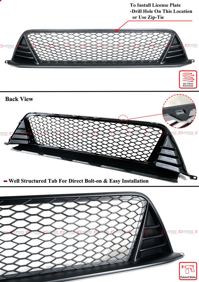 FOR 2022-2024 HONDA CIVIC TYPE-R FL5 STYLE MATT BLACK FRONT LOWER ...
