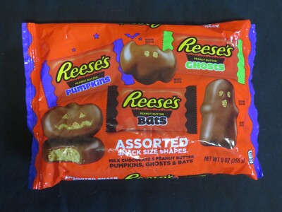 (1) Bag Reese's Assorted Snack Size Peanut Butter Cups Pumpkins Ghosts ...