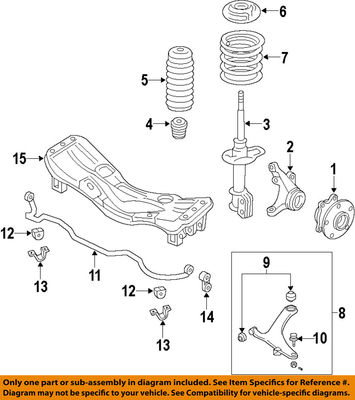SUBARU OEM 2009 Forester DRIVERS SIDE Front Suspension-Strut 20310SC032 ...