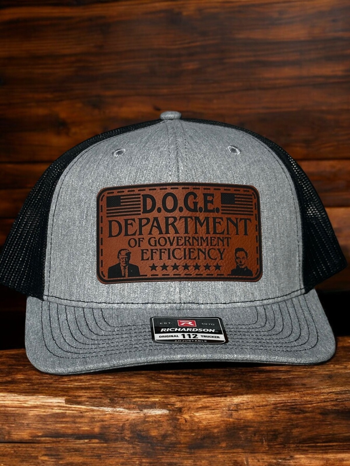 DOGE Hat Department of Government Efficiency Leather Badge Richardson ...