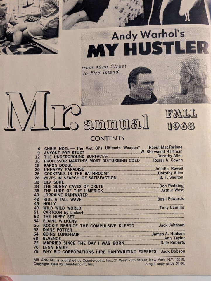 Vintage Mr. (Fall 1968) Men's Magazine - Rare | eBay