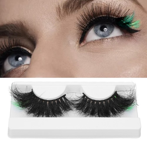 1 Pair 25mm Green False Eyelashes Women Cosplay Costume Party Reusable ...