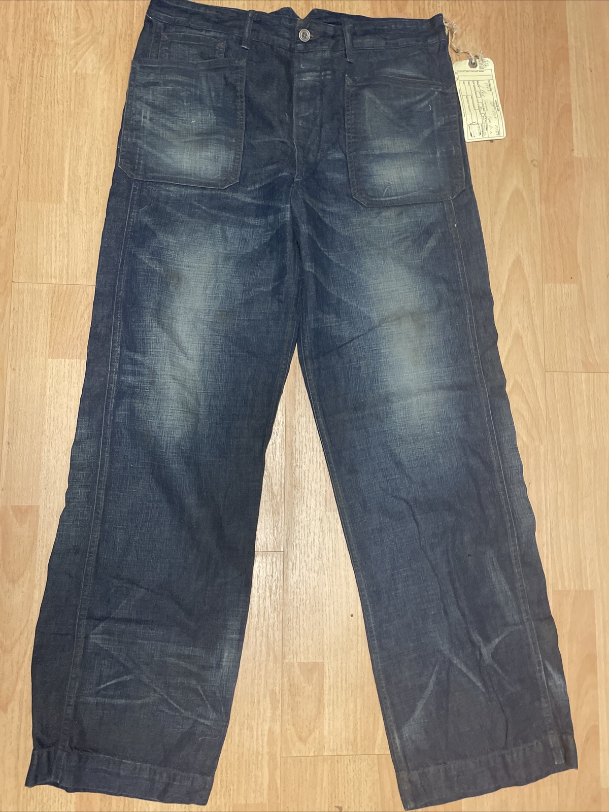 443 RRL Jeans Women's buckle back wide leg pockets design denim ...