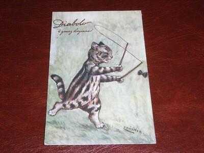 ORIGINAL LOUIS WAIN SIGNED TUCK CAT POSTCARD, DIABOLO, No. 9563 | eBay