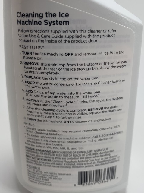 affresh Ice Machine Cleaner 16oz (W11179302) for sale online | eBay