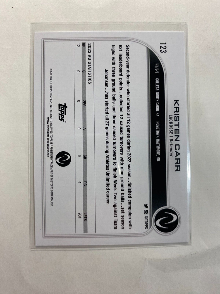 Kristen Carr 2023 Topps Athletes Unlimited #123 Card | eBay