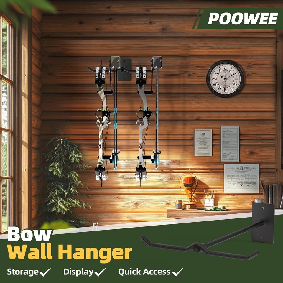 - Heavy Duty Steel Compound Bow Holder, Recurve Bow Wall Mount with ...