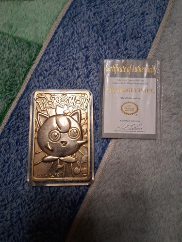 RARE Jigglypuff Pokémon Special Edition 23 Karat Gold-Plated Trading ...
