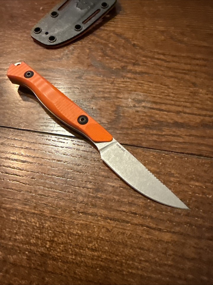 Benchmade 15700 Flyway Fixed Blade Knife - USA Made - Orange Scales ...