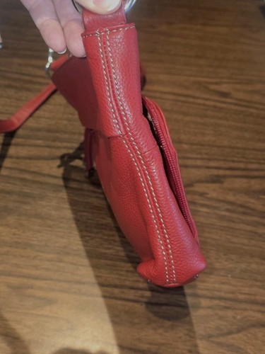 Tignanello Red Leather Crossbody Bag Built in Organizer Wallet Purse ...