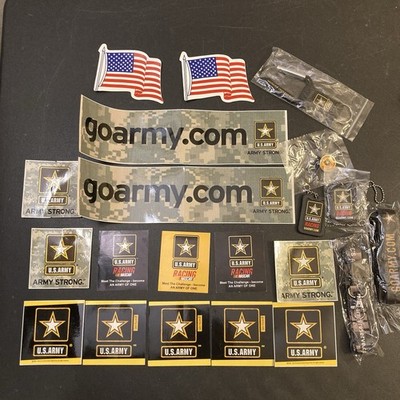 US Army Lot Stickers Nascar Racing Keychains Carabiner Pin Dog Tags ...