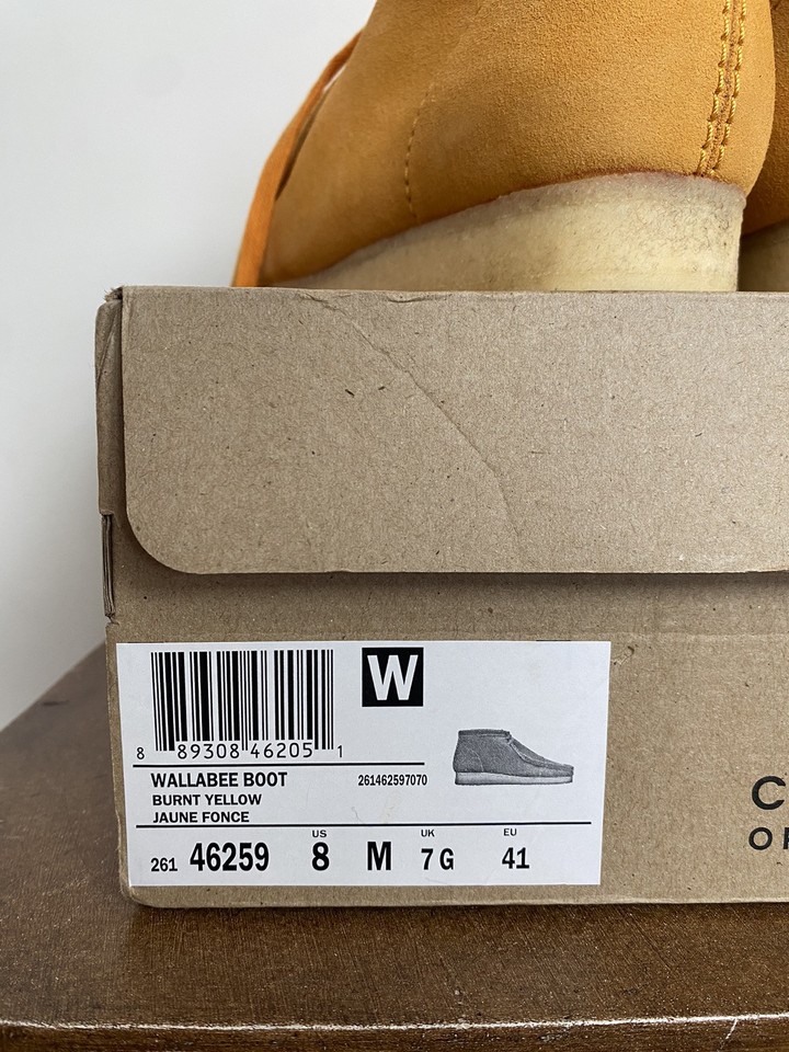 NWT Clarks Men's Wallabee EVO Boot Burnt Yellow Suede Mid High Top | eBay