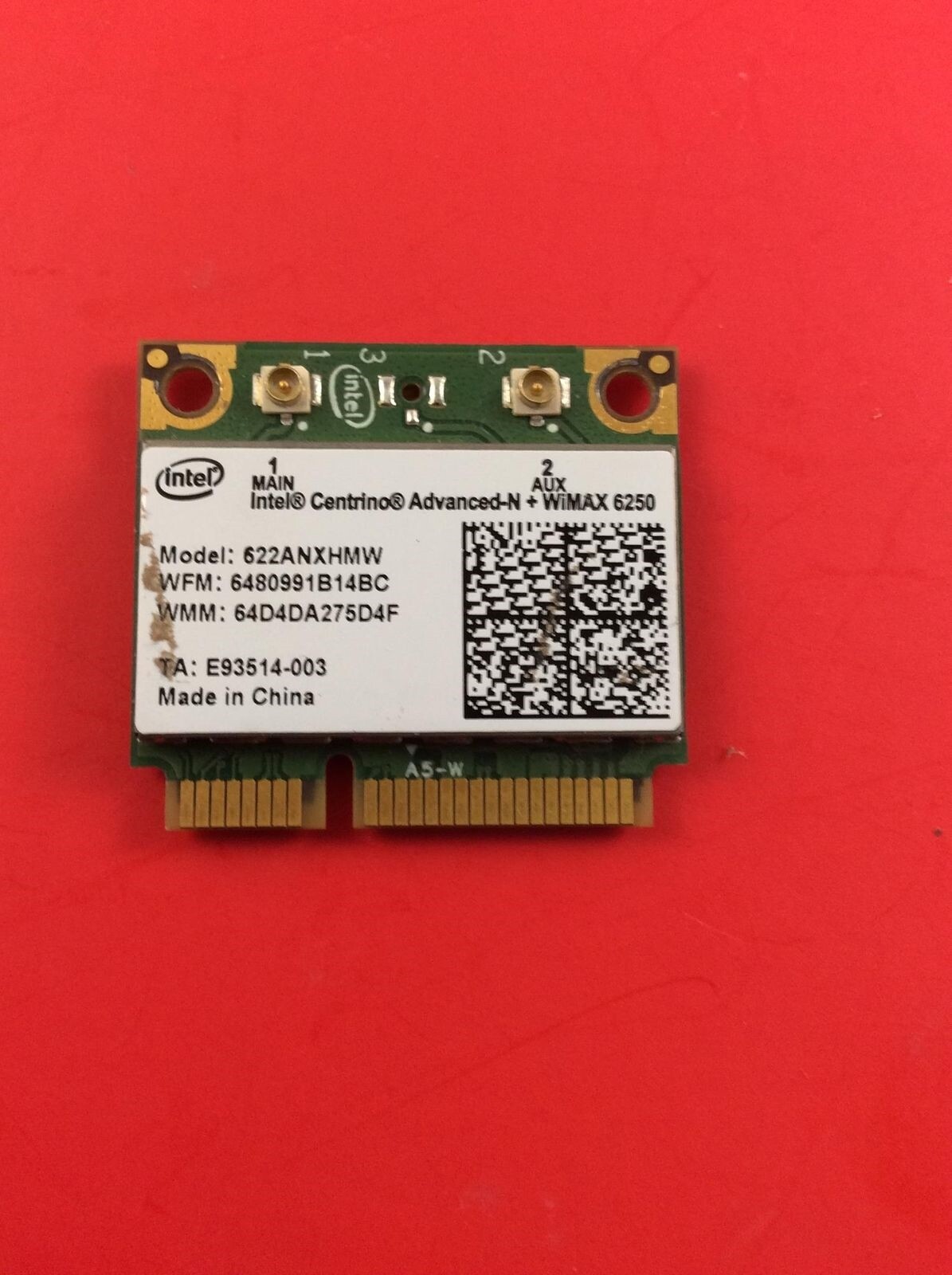 Intel Centrino Advanced-N + WiMAX 6250 622ANXHMW a/g/n Dual PCIe Half ...