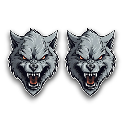 2x Small Evil Werewolf Vinyl Sticker Decals For Car Laptop Scrapbook ...