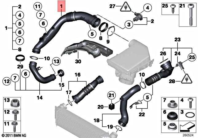 Charge Air Duct 13717605585 Fits 2015 BMW X5 F15 for sale online | eBay