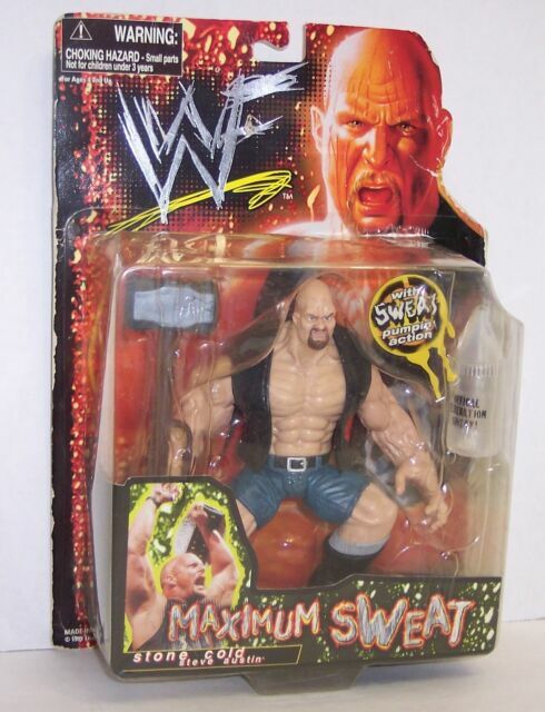 WWF MAXIMUM Sweat Stone Cold Steve Austin Figure by Jakks Pacific 1999 ...