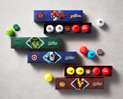 Volvik Golf Marvel Characters Golf Ball & Ball Marker Set 16 Balls & 4 ...