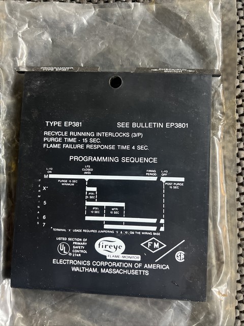 Fireye EP381 Programmer Selectable Purge 15 SEC Min for sale online | eBay