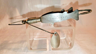 RARE Early BABCOCK SPRING LOADED Metal Fishing Lure Double Hook SPINNER ...