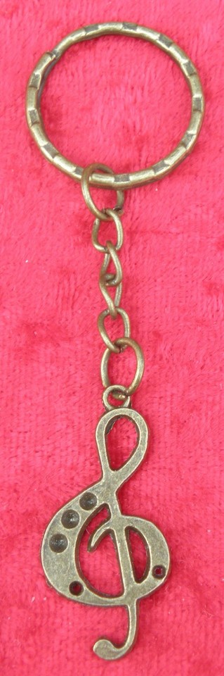 Musical Note G-clef Key Ring Antique Goldtone Keyring Musician Clef | eBay