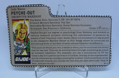 Psyche Out 1987 File Card GI Joe Vintage DC | eBay