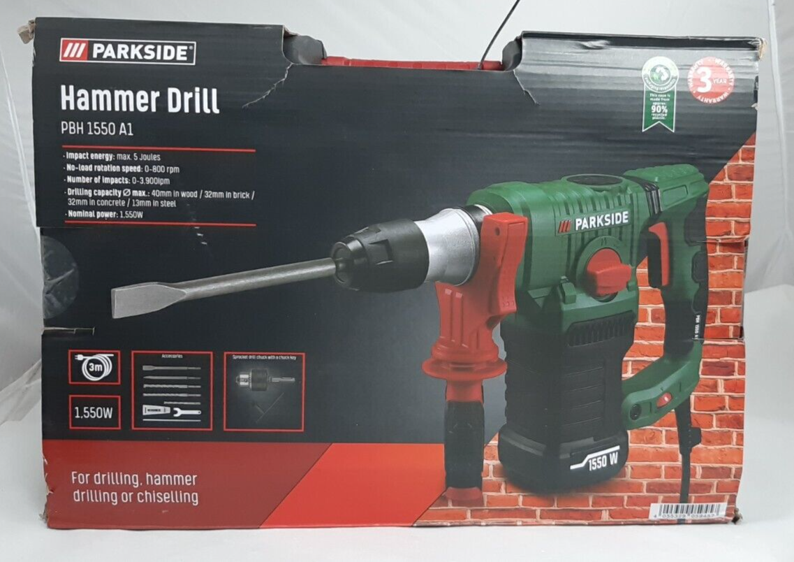 Parkside+1550W+SDS-Plus+Hammer+Drill+Powerful+Demolition+Tool ...