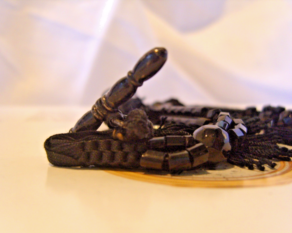 Victorian Albertina Tassel Fobs & Religious Crucifix Mourning Pocket ...