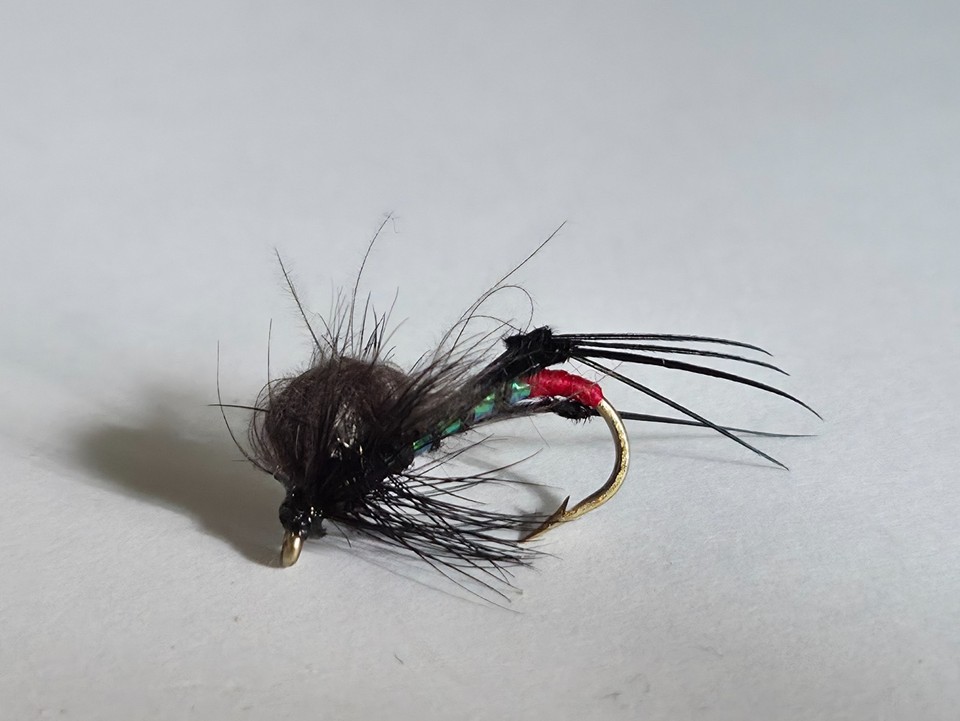 3 x Black Hopper Fly Fishing Dry Trout Flies Size 10 | eBay UK