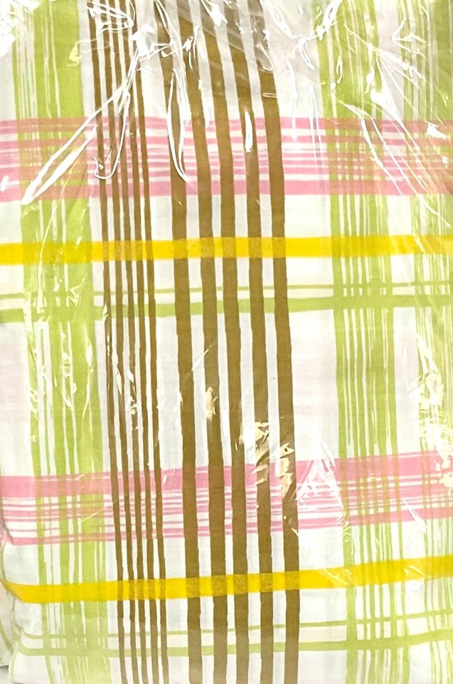 Vintage Springmaid Bill Blass Pink Green Striped Full Sheet Set ...