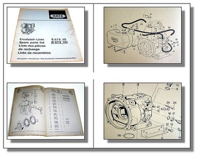 Hatz E573 E673 Diesel Ersatzteilliste Parts List 1978 Ersatzteilkatalog ...