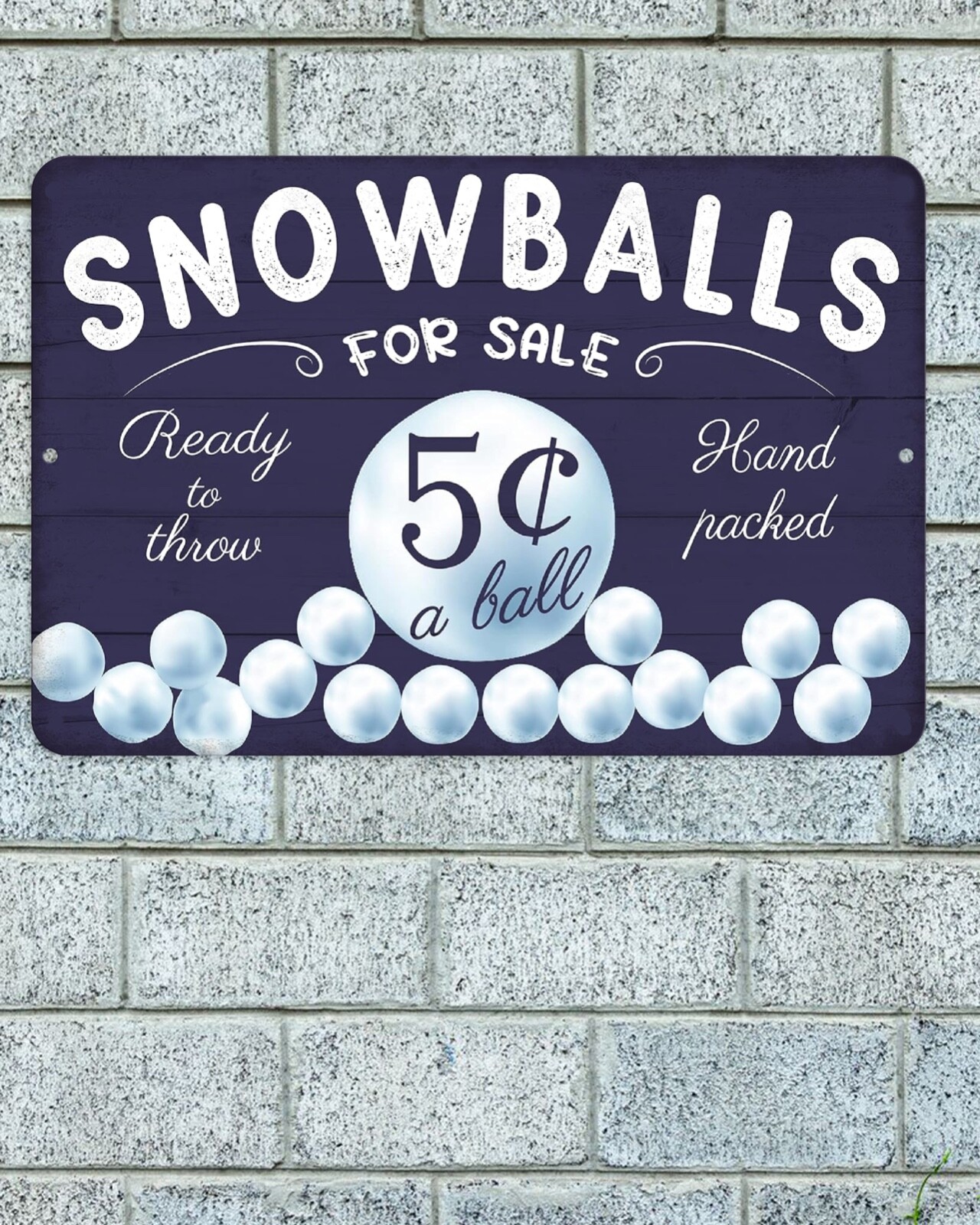 Snowballs For Sale Sign Aluminum Metal 8"x12" Xmas Winter Funny Ready ...