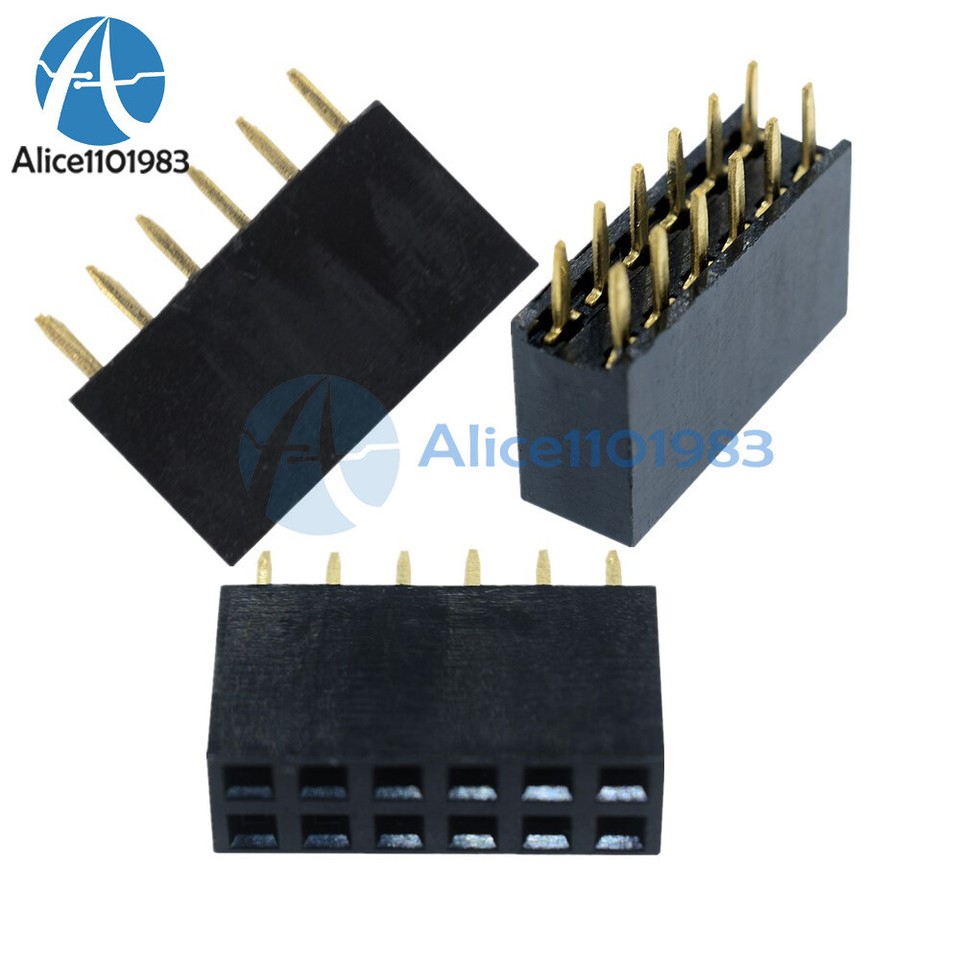 50PCS 2x6 12Pin 2.54mm Double Row Female Straight Header Pitch Socket ...