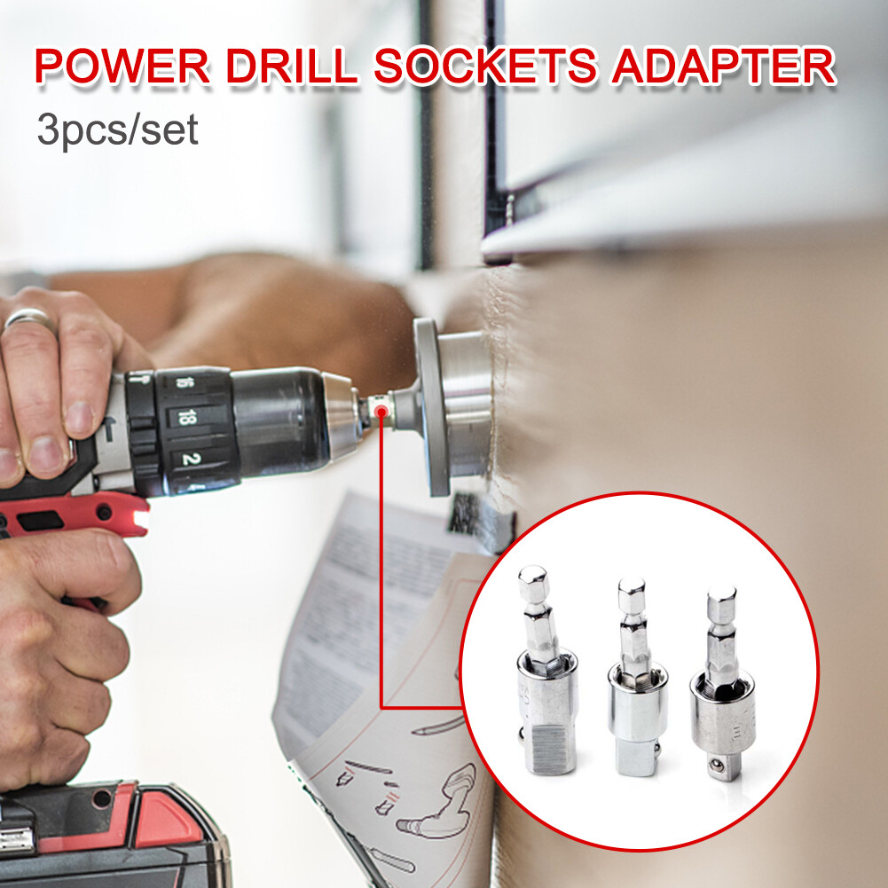 Hex Shank Extension Power Drill Sockets Adapter Sleeve 360 Rotatable AU ...