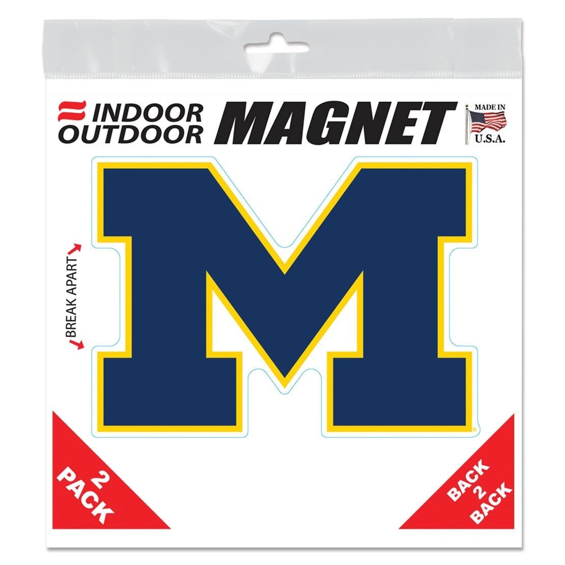 MICHIGAN WOLVERINES 2 PACK OF DIE-CUT VINYL MAGNETS 4"X5" HIGH QUALITY ...
