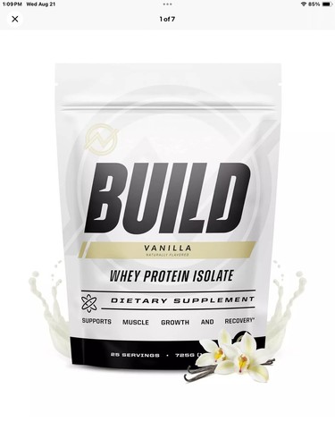 Outwork Nutrition Build Whey Protein Isolate Powder - Low Lactose, 1.6 ...