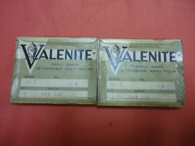 NEW OLD STOCK VALENITE DPG 532 CARBIDE INSERTS GRADE VC 3 LOT OF 10 | eBay