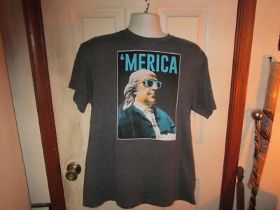Benjamin Franklin Merica Sunglasses Pop Culture T Shirt Sz Large | eBay