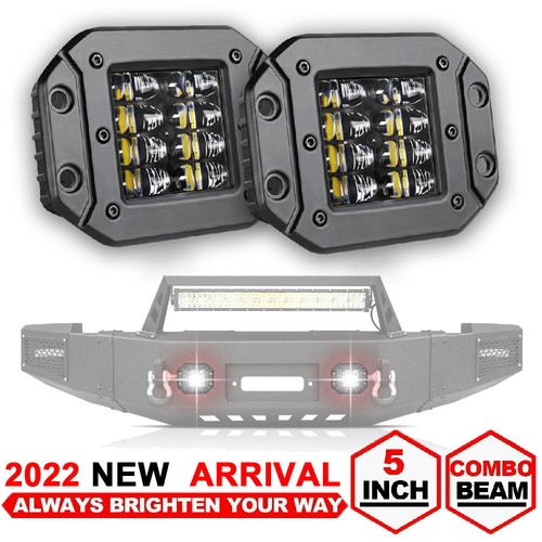 2X 5" Flush Mount LED Work Light Rear Bumper Reverse Pods Offroad Truck ...