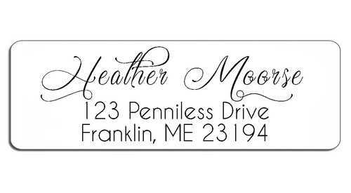 48 White GLOSSY Personalized Return Address Labels Fancy Script ...