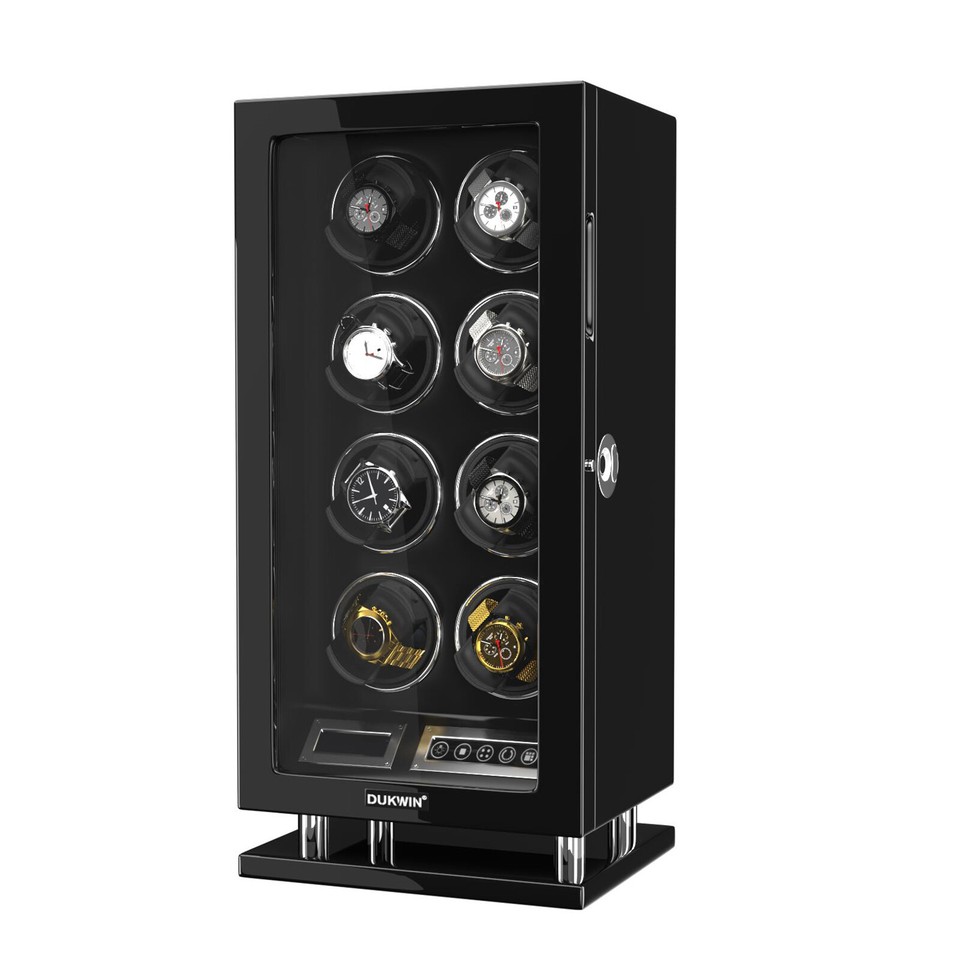 Automatic 3-12 Watch Winder Box LCD Touch Screen Case Fingerprint ...
