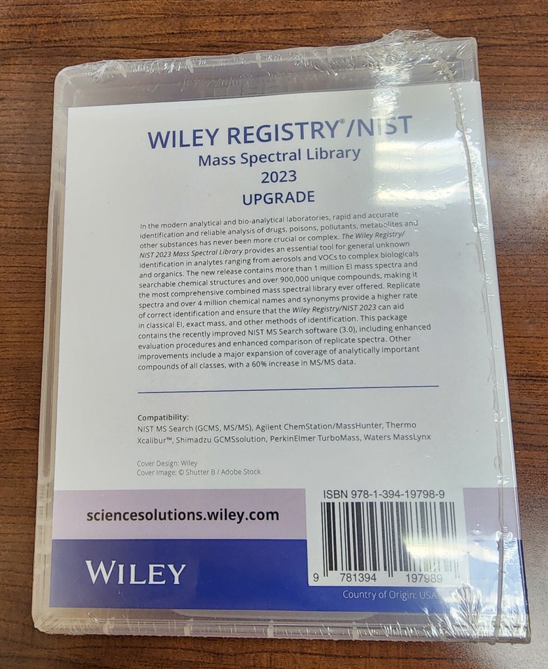 Wiley Registry / NIST Mass Spectral Library 2023 Upgrade | eBay
