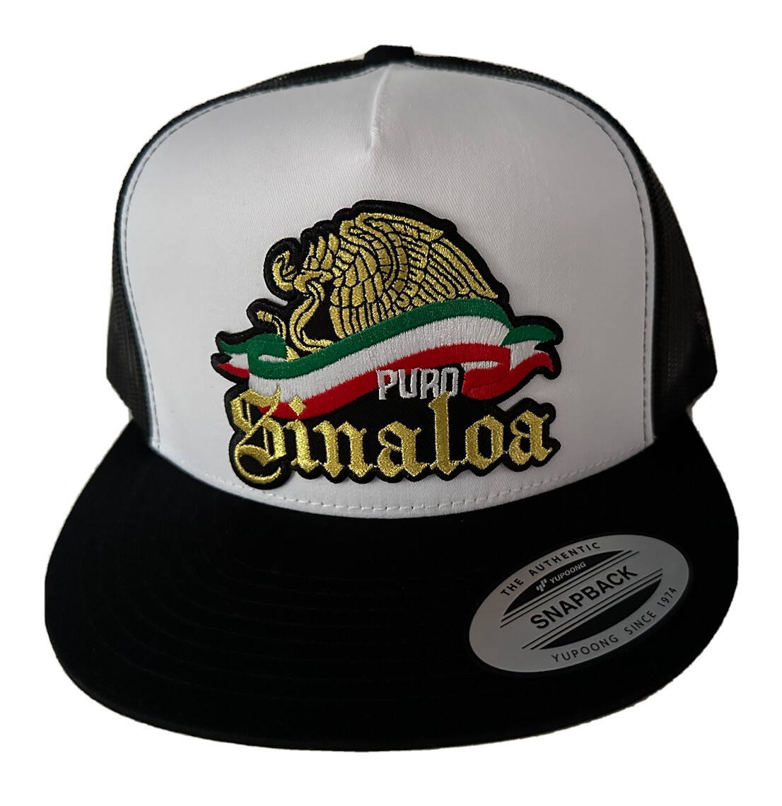 MEXICO PURO SINALOA HAT MESH TRUCKER WHITE BLACK SNAP BACK ADJUSTABLE ...