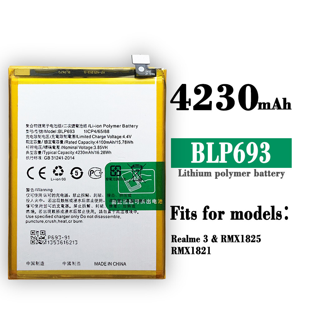 100% NEW Battery For OPPO Realme3 RMX1825 RMX1821 BLP693 High Quality ...
