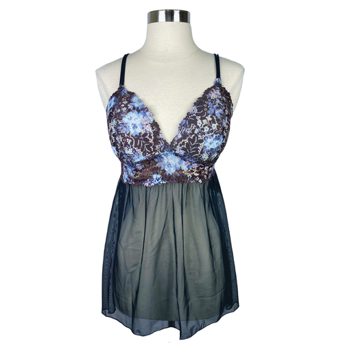 Fantasy Lingerie x Yandy Blue Floral Nightdress Size L/XL Camisole G ...