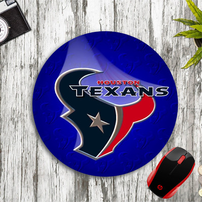 HOUSTON TEXANS CUSTOM ROUND NEOPRENE MOUSEPAD DESK MAT SCHOOL HOME ...