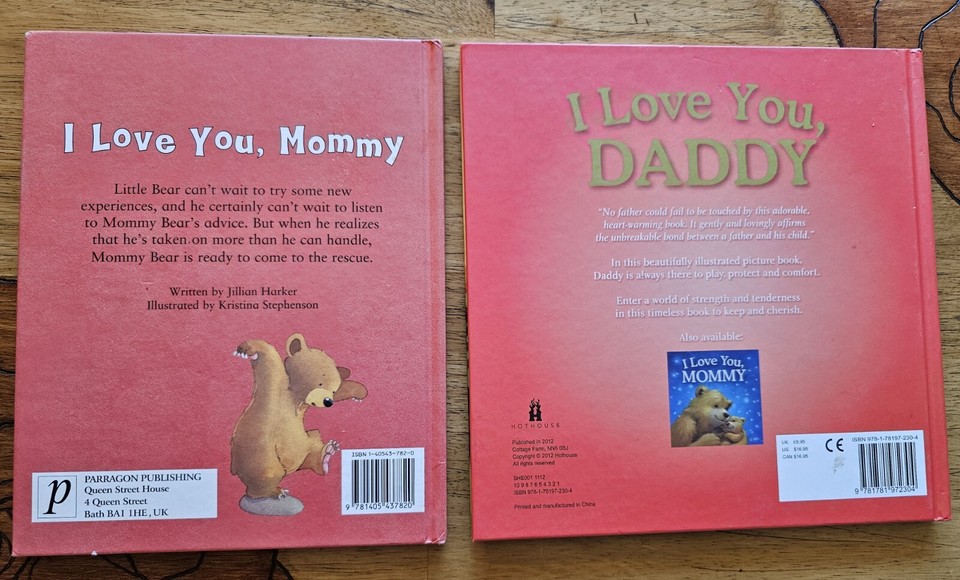 I Love You Mommy -And- I Love You Daddy Books - Melanie Joyce- Jillian ...